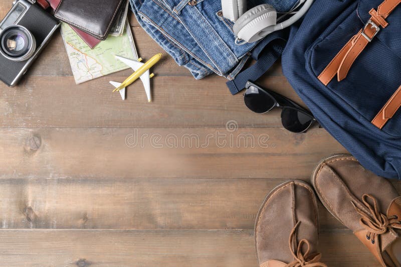 Prepare Backpack Accessories and Travel Items Stock Image - Image of ...