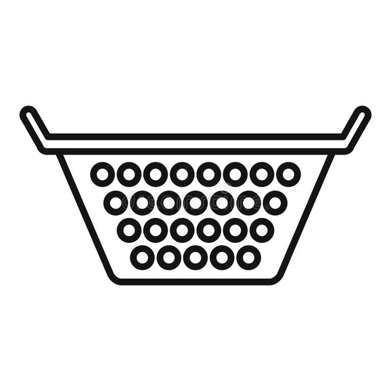 Prepare Colander Drain Icon Outline Vector. Cooking Accessory Stock ...