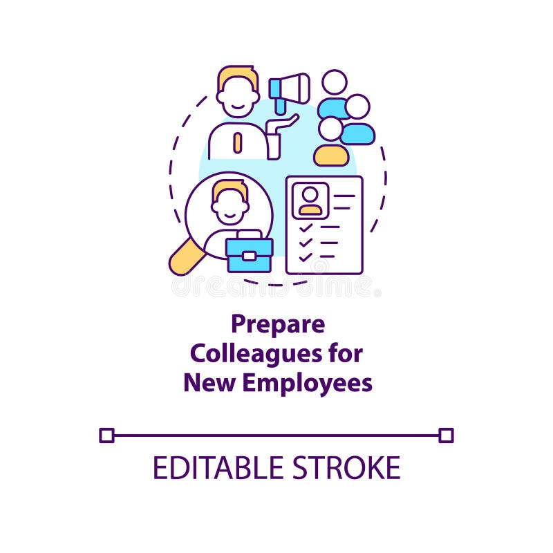 Prepare Colleagues for New Employees Concept Icon Stock Vector ...
