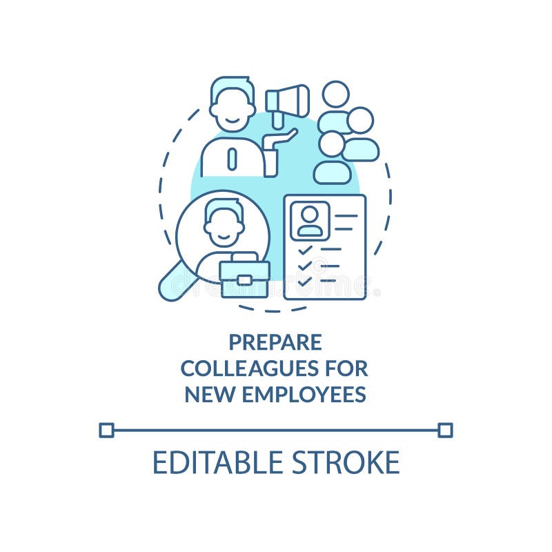 Prepare Colleagues for New Employees Turquoise Concept Icon Stock ... Prepare Colleagues for New Employees Turquoise Concept Icon Stock ...