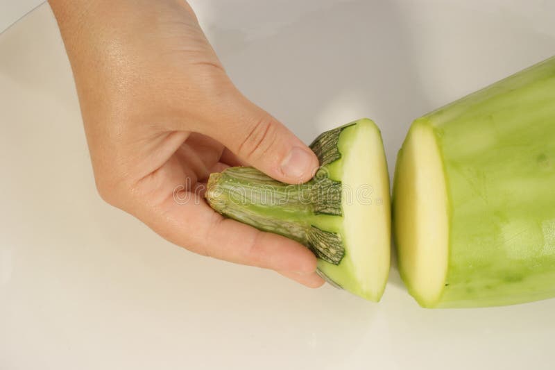 Prepare One Zucchini As Healthy Food Stock Photo - Image of healthy ...