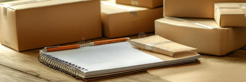 Prepare Packages for Shipment with List and Packaging Concept Theme ...