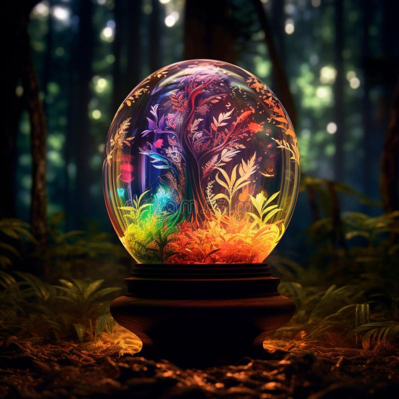 Enchanted Luminary in a Mystical Forest Stock Illustration ...