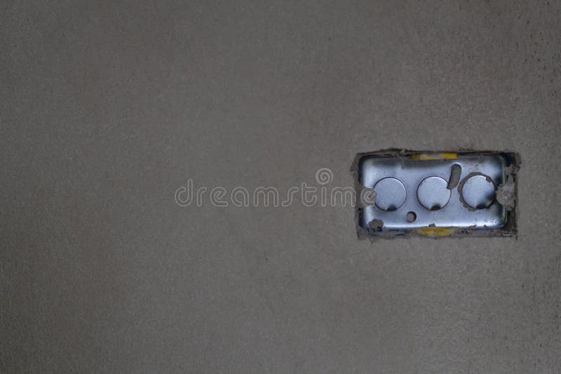 Prepare To Install New Light Blocks Inside the Building on Cement Wall ...