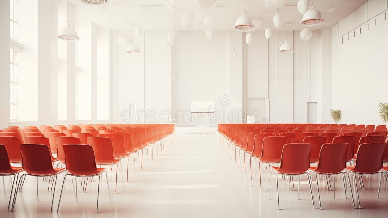 Prepared Chairs for Training, Seminar, or Classroom Gatherings Stock ...