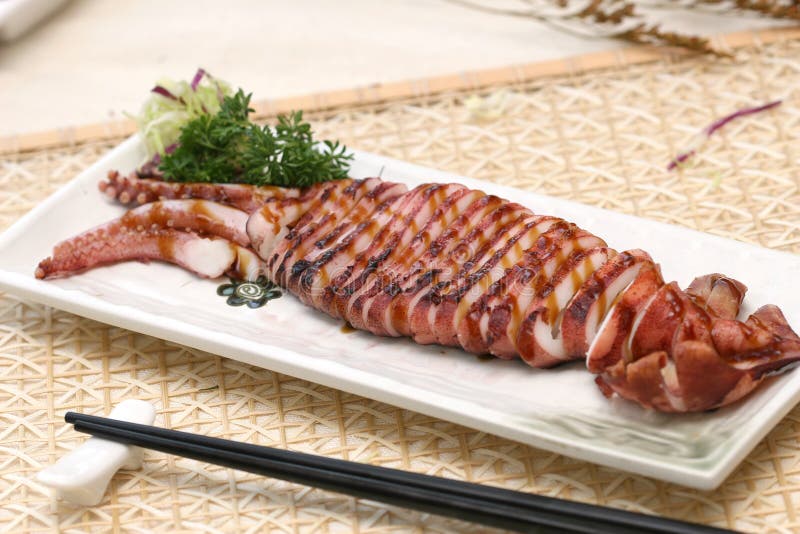 Prepared and Delicious Sleeve-fish Taken in Studio Stock Photo - Image ...