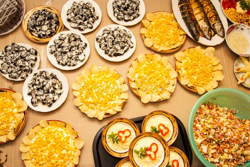 The Prepared Different Dishes Stock Photo - Image of greens, kitchen ...