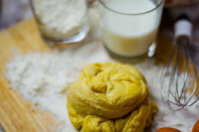 Prepared Dough and Ingredients for the Shortcrust Pastry before Stock ...