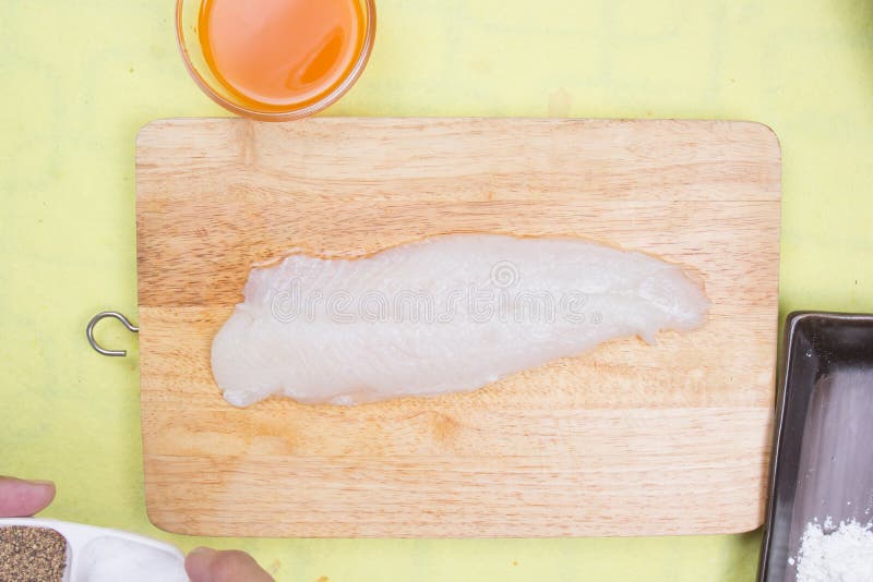 Prepared Fillet of Dory Fish Steak with Salt Stock Image - Image of ...