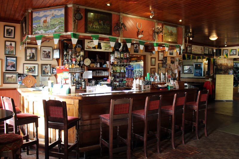 Prepared Glasses with Whiskey for Irish Coffee in a Pub. Editorial ...