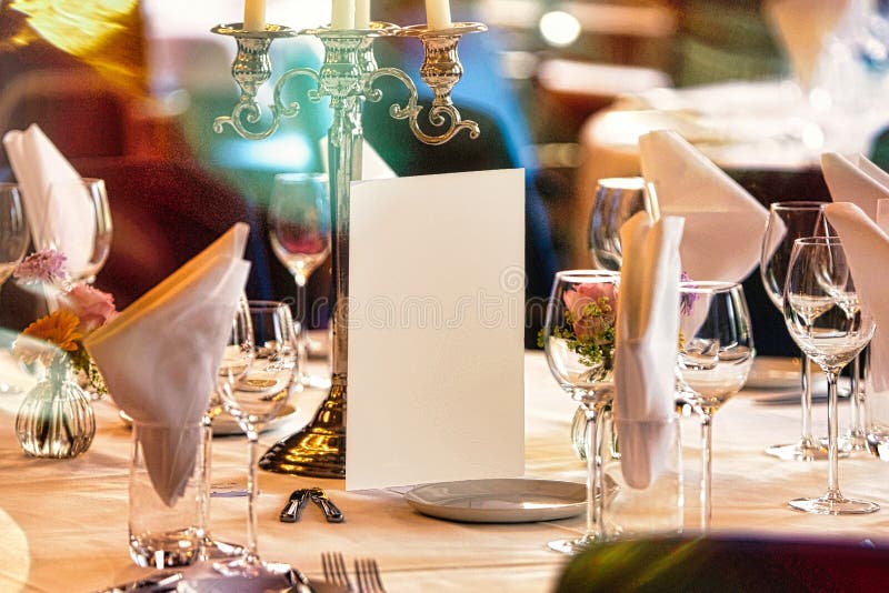 Prepared Table at Restaurant Stock Image - Image of table, eating ...