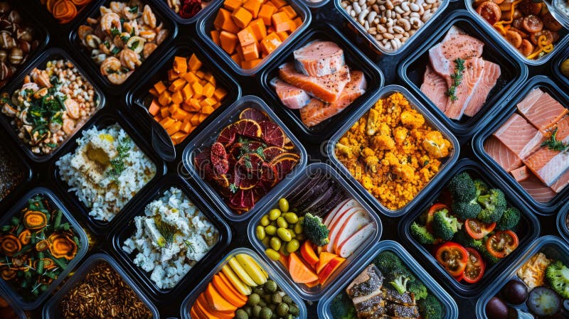 Prepared Meals in Plastic Containers Ready for Delivery Stock Image ...