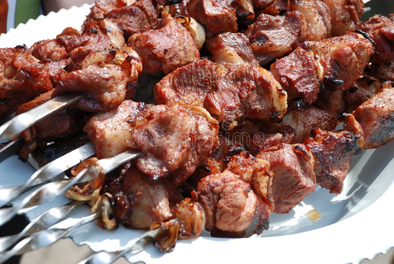 Prepared meat on a plate stock photo. Image of chips, cook - 9103838