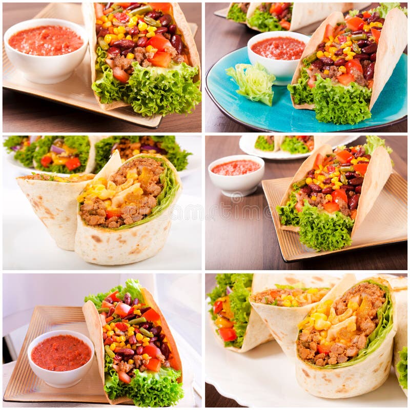 Mexican food collage stock photo. Image of lunch, dishes - 8323542