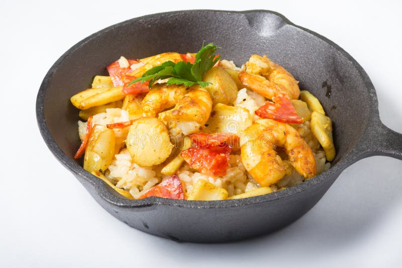 Prepared paella dish stock image. Image of restaurant - 72926487