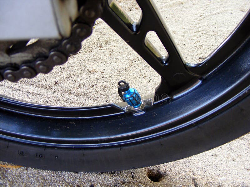 The Prepared Rear Motorcycle Wheels for Touring Stock Image - Image of ...