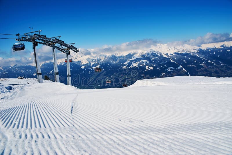 Prepared snowcat track editorial photography. Image of alps - 79095967