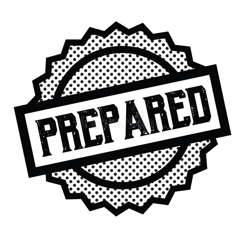 Prepared stamp on white stock vector. Illustration of stacked - 124300917
