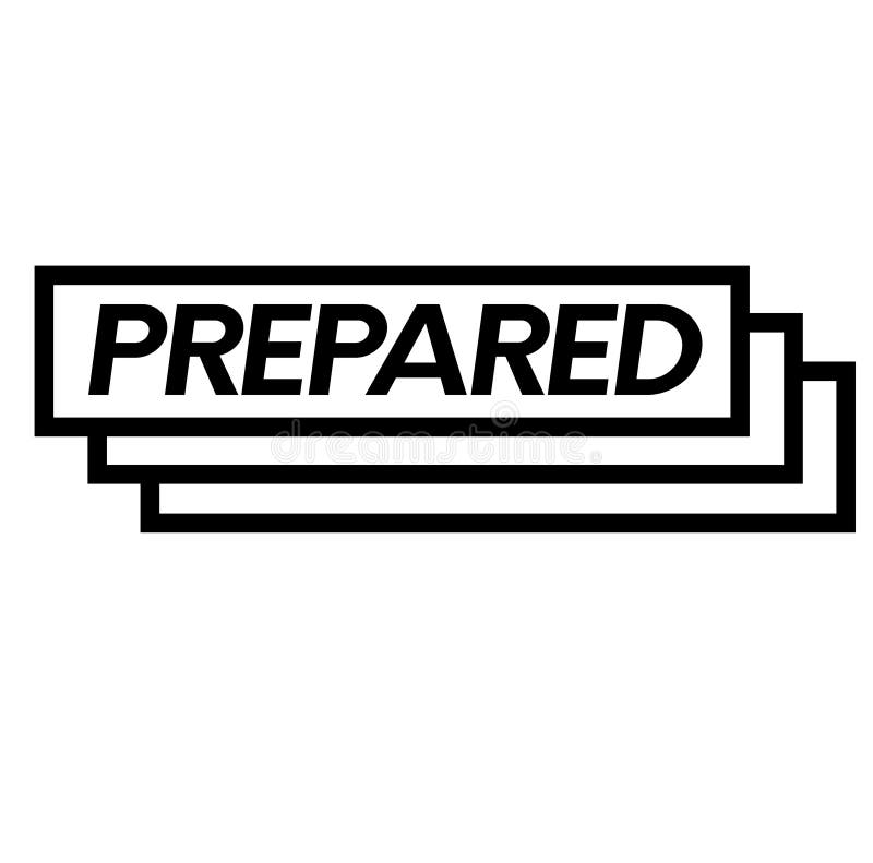 Prepared stamp on white stock vector. Illustration of ready - 124264011