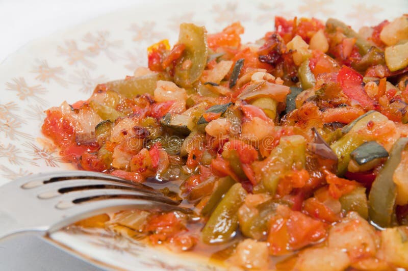 Prepared stewed vegetables stock image. Image of food - 18888795