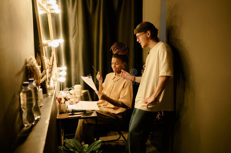 Preparing Actors Backstage in Theater Dressing Room Stock Image - Image ...