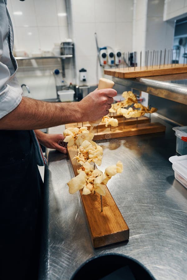 Preparing Appetizer in a Luxury Restaurant Stock Image - Image of ...