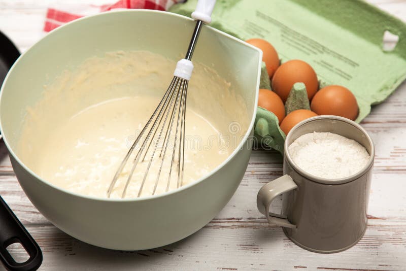 Preparing Batter for Pancakes Stock Photo - Image of pancake, breakfast ...