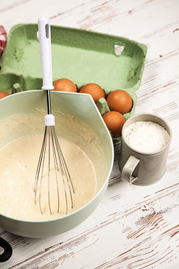 Preparing Batter for Pancakes Stock Photo - Image of healthy, delicious ...