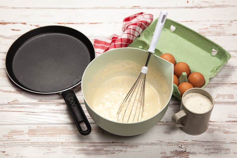 Preparing Batter for Pancakes Stock Photo - Image of ingredient ...