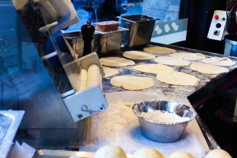 Preparing Bread Dough for Backing Bread. Raw Dough on the Backery Table ...