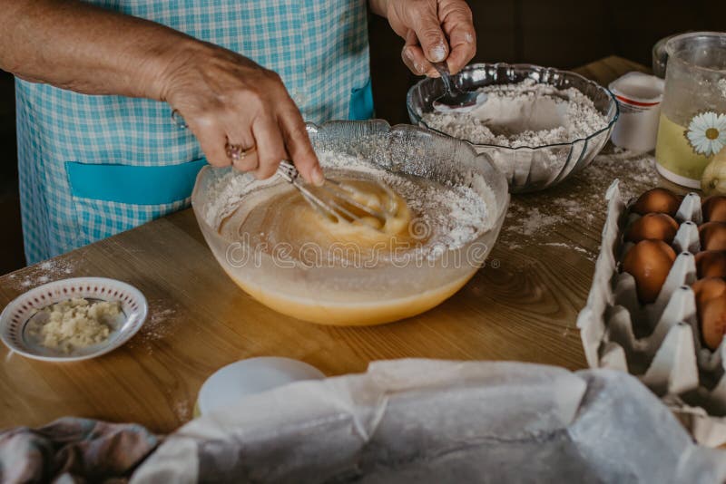 Traditional Cake and Pastry Preparation Stock Photo - Image of female ...