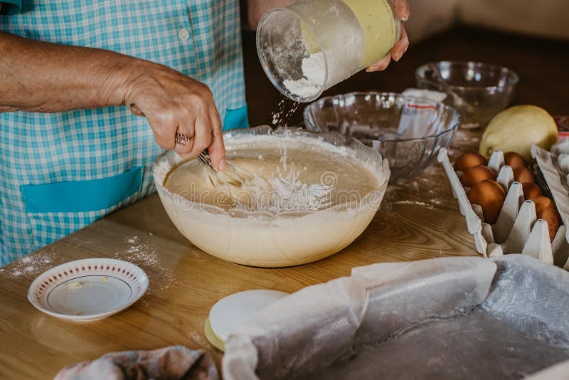 Traditional Cake and Pastry Preparation Stock Photo - Image of flour ...