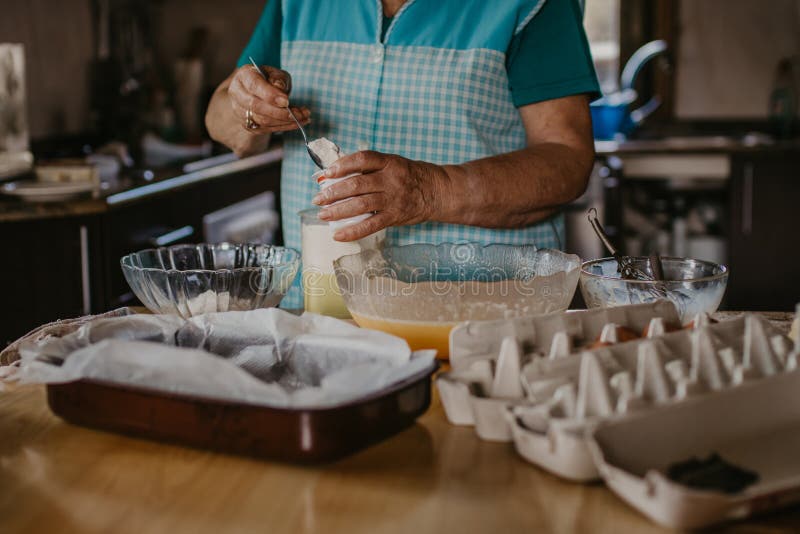 Preparing Cakes and Pastries Stock Image - Image of female, flour ...