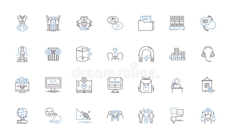 Preparing Candidates Line Icons Collection. Training, Coaching ...