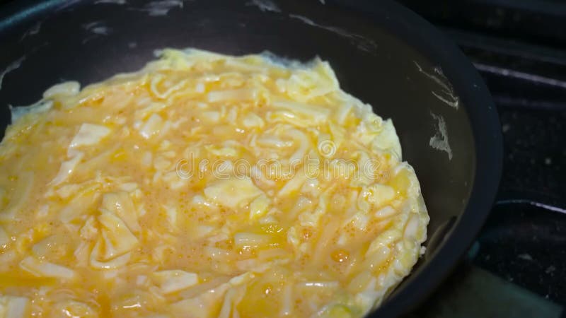 Preparing a Cheese Omelette Roll To Top Risotto Stock Image - Image of ...