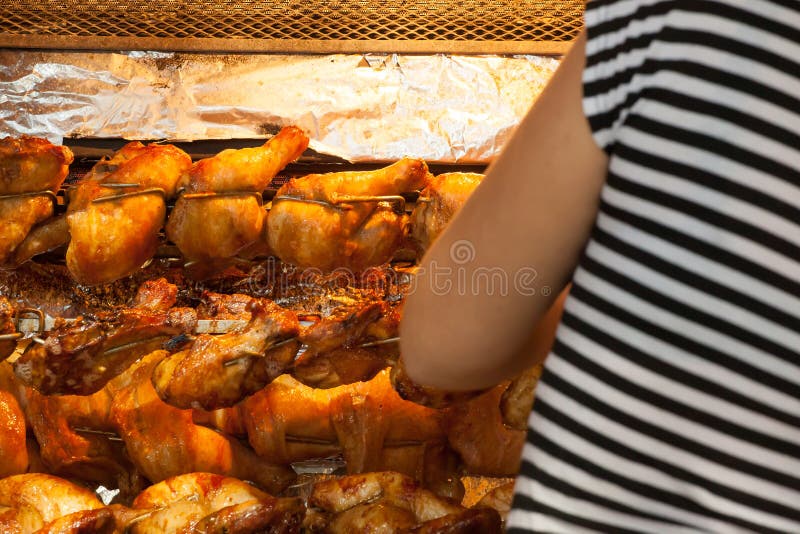 Preparing Chicken Grill Spit Oven Stock Photos - Free & Royalty-Free ...