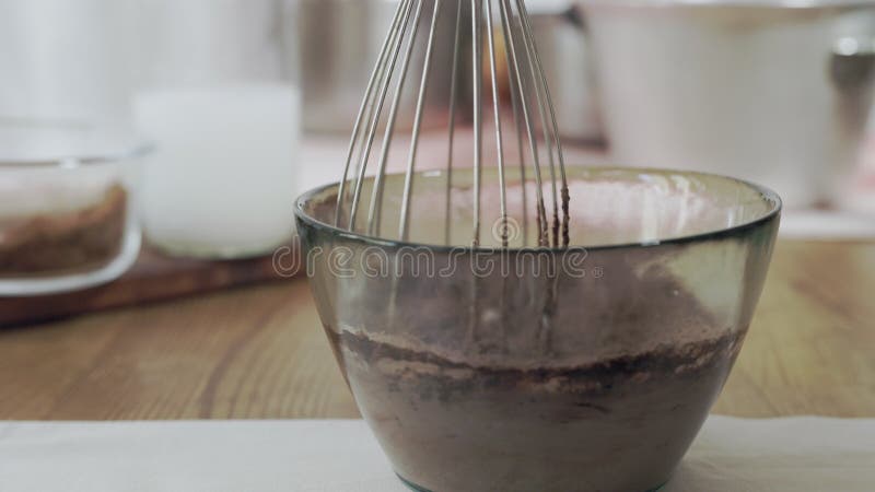 Preparing Chocolate Dessert Using Whisk Stock Video - Video of interior ...