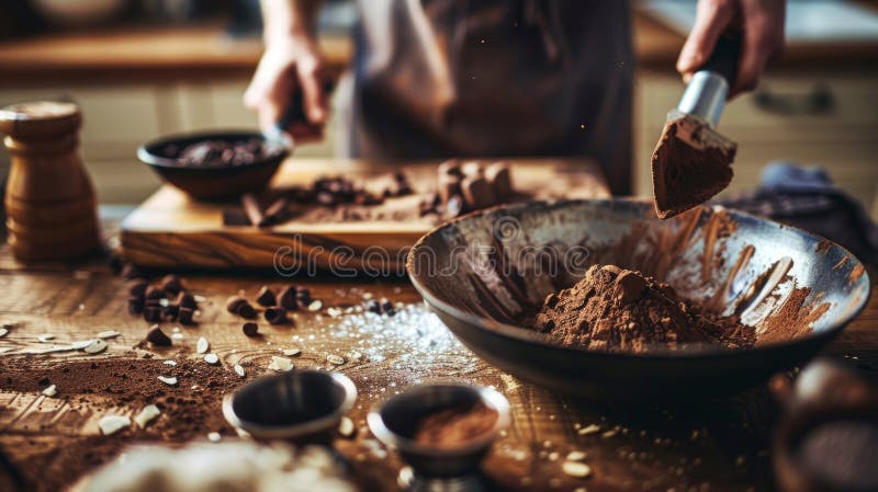 Preparing Chocolate in a Rustic Kitchen Stock Photo - Image of sweet ...