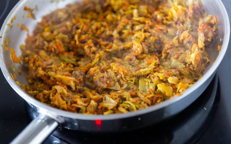 Preparing of Chopped Cabbage in Pan Stock Image - Image of hungary ...