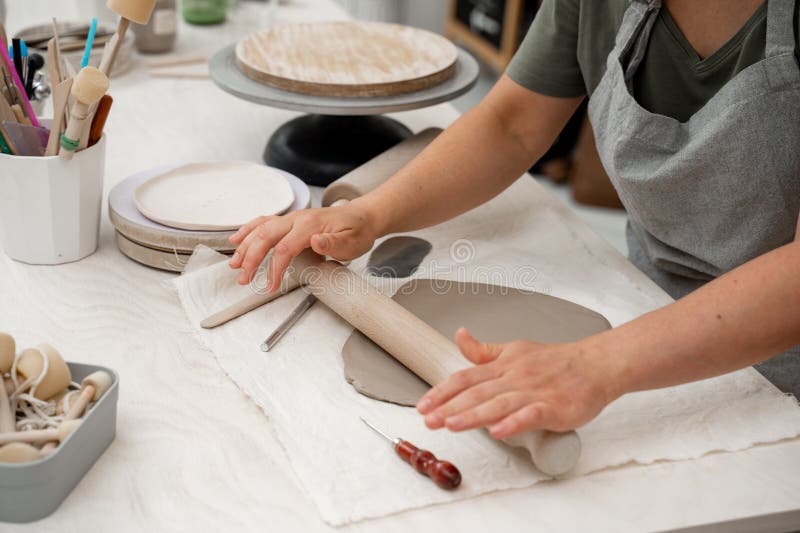 Preparing Clay for Cutting and Assembling it. Slab Building Method in ...