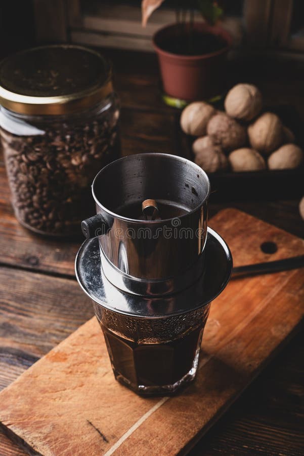 Preparing Coffee Vietnamese Drip Filter Stock Photos - Free & Royalty ...