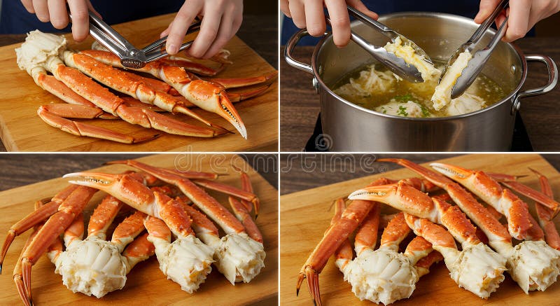 Preparing Delicious Crab Legs a Step-by-Step Guide Stock Illustration ...