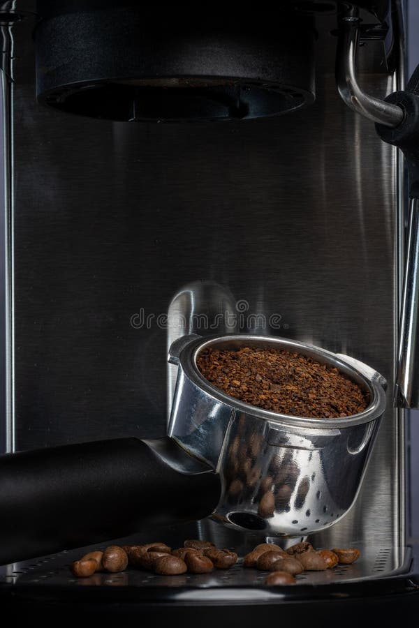 Preparing Espresso Coffee with a Coffee Machine Stock Image - Image of ...