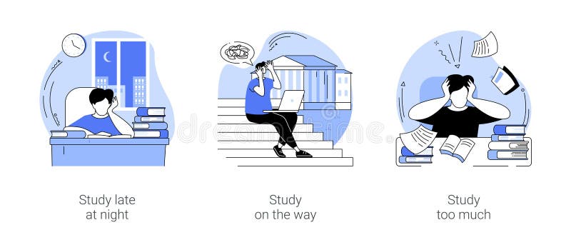 Exams Isolated Cartoon Vector Illustrations Set Stock Illustrations ...