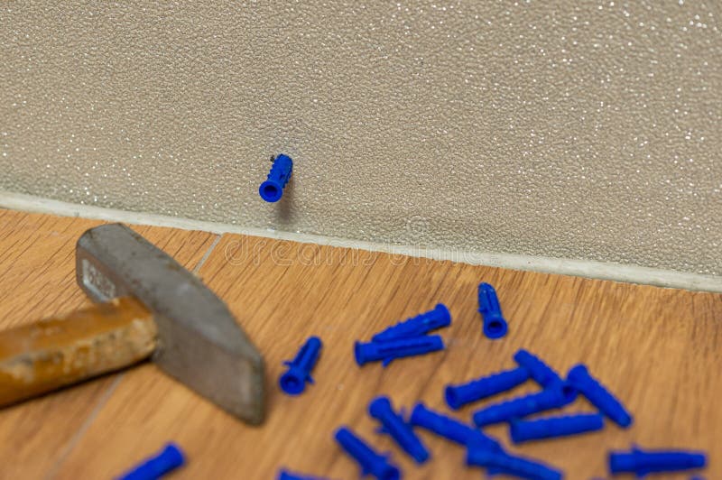 Preparing the Finishing of the Room with a Plinth Stock Image - Image ...