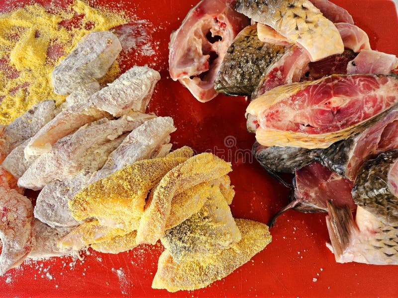 Preparing fish for coking stock photo. Image of plant - 316298802