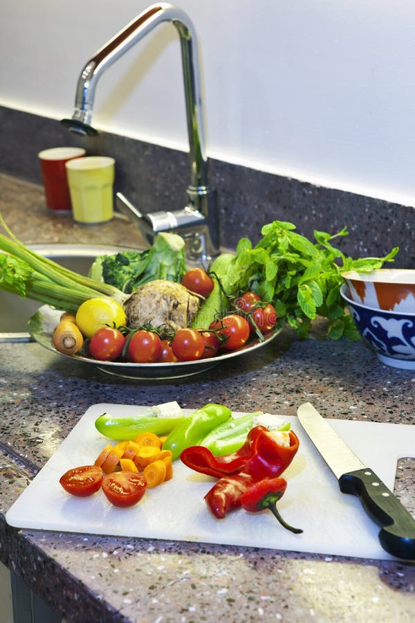 Chefs Preparing Food in Teamwork at Restaurant Kitchen Stock Image ...