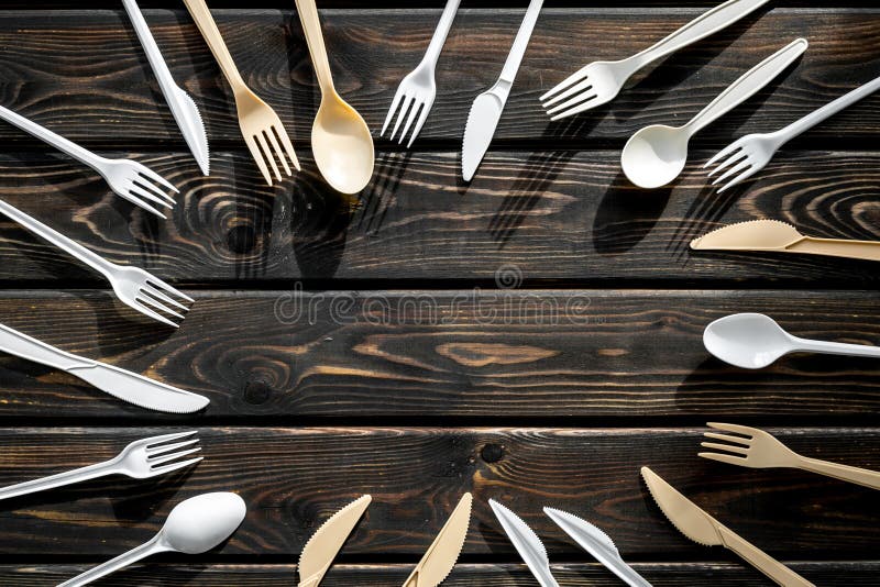 Preparing Food Concept for Restaurant Menu with Plastic Flatware Frame ...