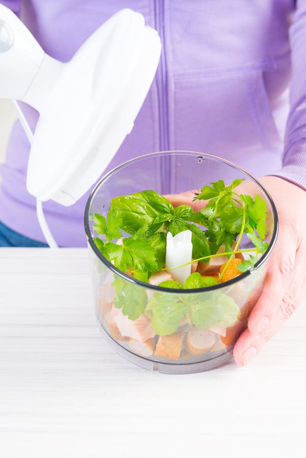 Preparing Food with Hand Blender Stock Photo - Image of healthy ...