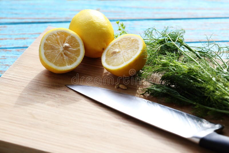 Preparing Food for Sauce Salad by Ingredient is Lemon and Coriander on ... Preparing Food for Sauce Salad by Ingredient is Lemon and Coriander on ...